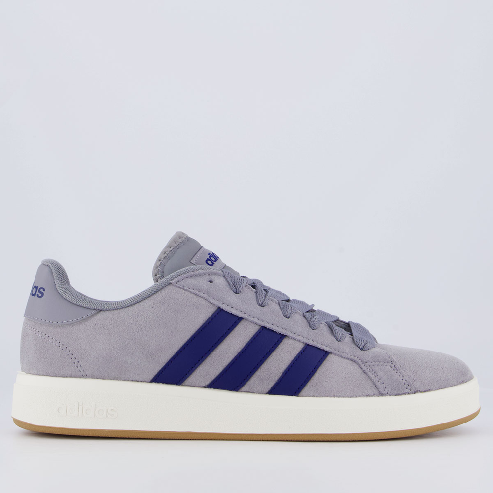Tênis Adidas Grand Court Base Cinza e Azul da Adidas com menor preço