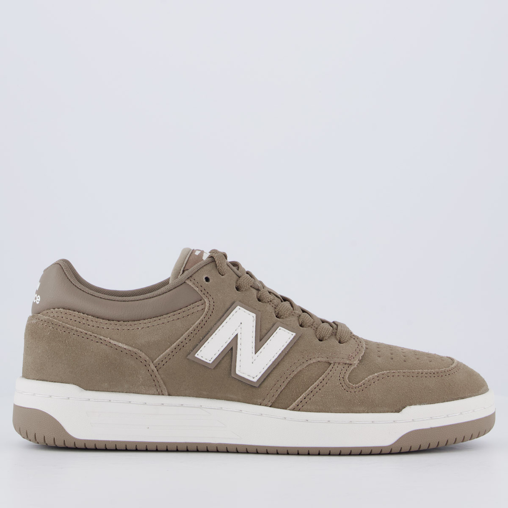 Tênis New Balance 480 Low Marrom e Branco da New Balance com menor preço
