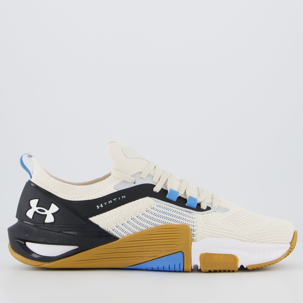 Tênis Under Armour Tribase Cross 2 SE Off-White e Azul Claro da Under ...