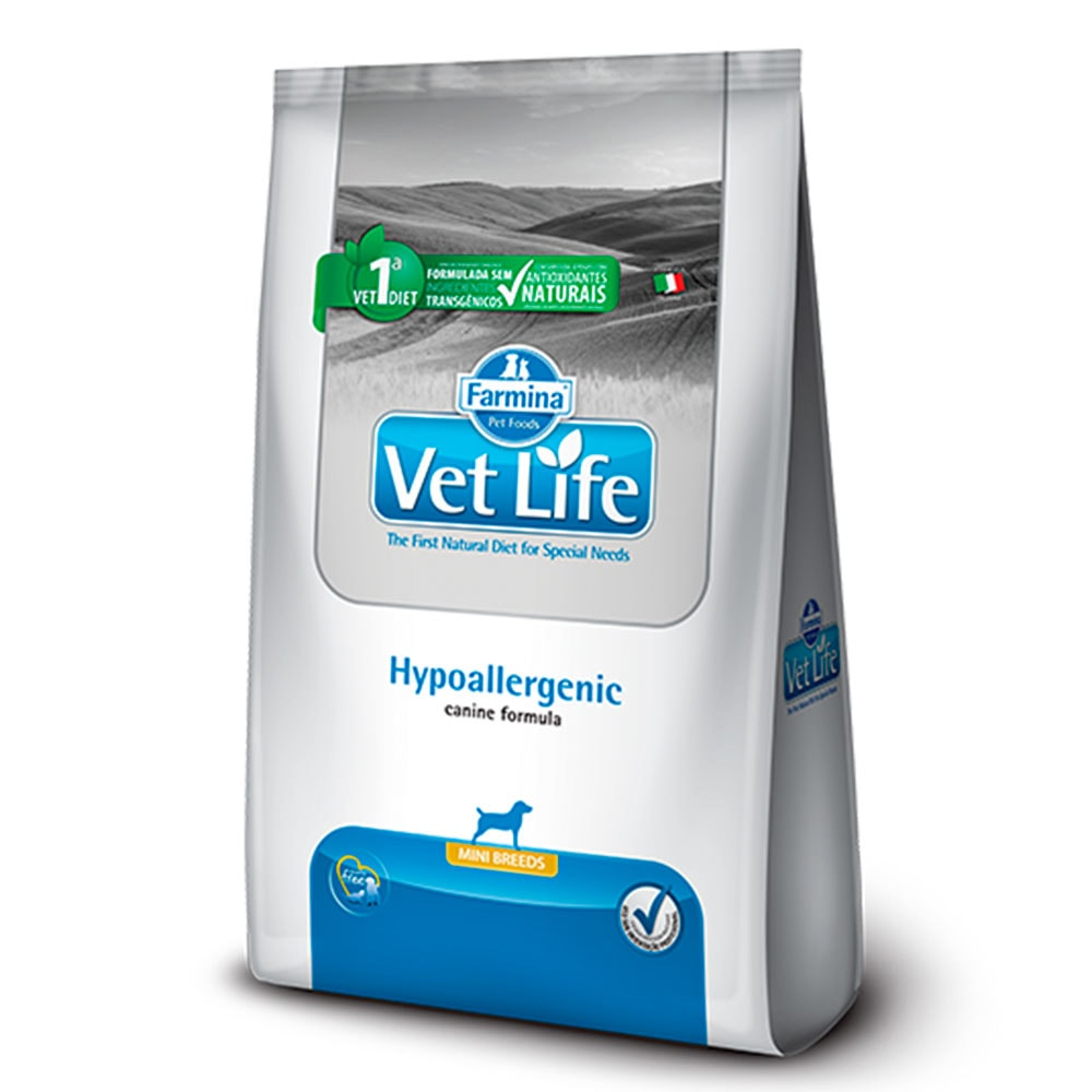 Ração Vet Life Cães Raças Mini Hypoallergenic - 2kg da Vet Life com ...